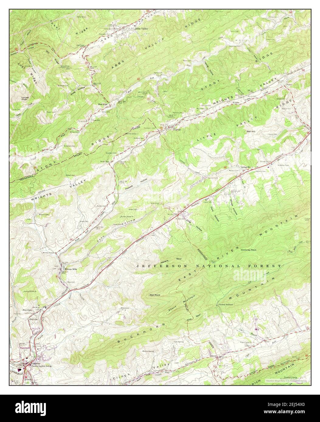 Tiptop, Virginia, map 1958, 1:24000, United States of America by ...