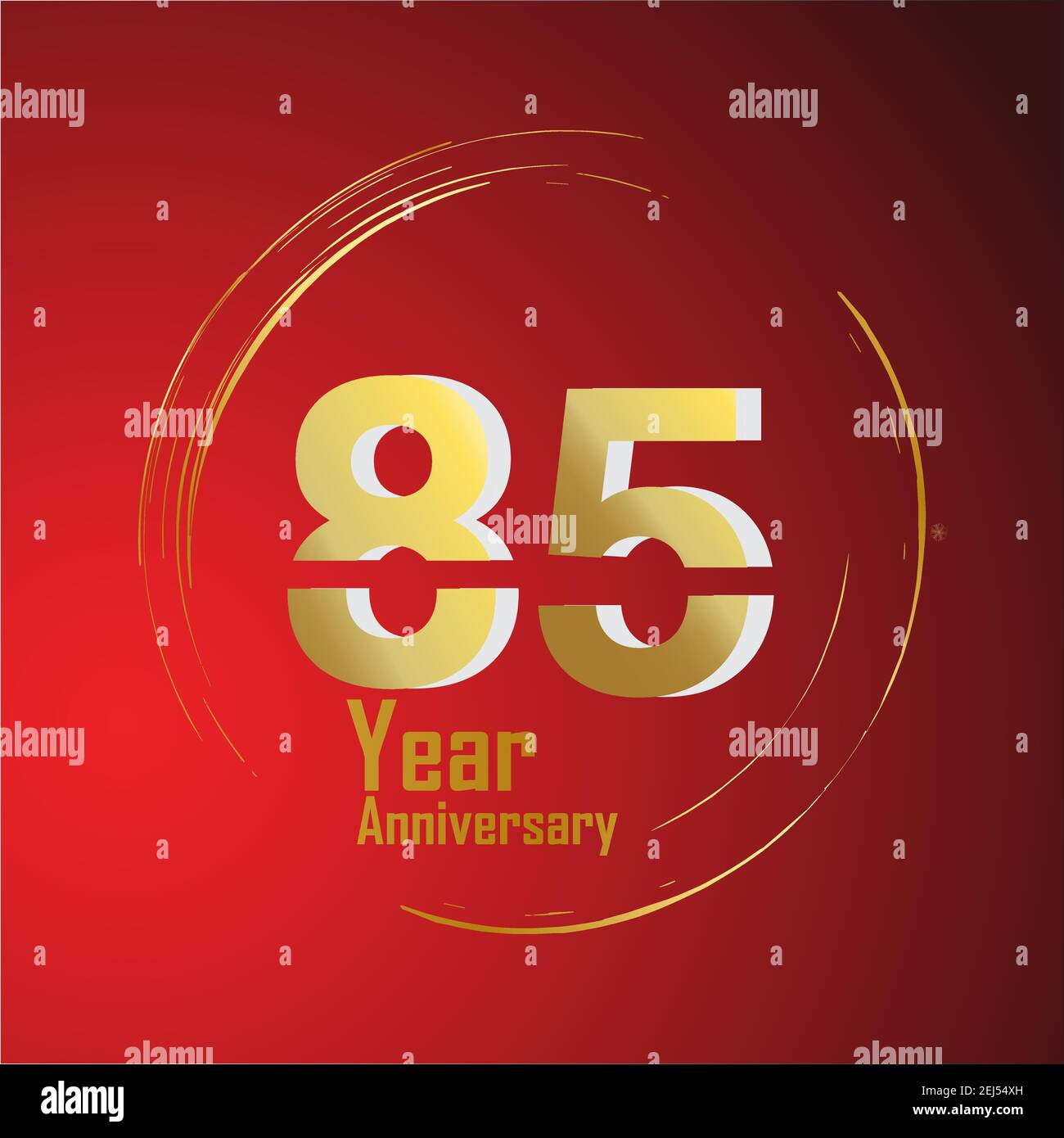 85 anniversary logotype style with handwriting golden color for ...