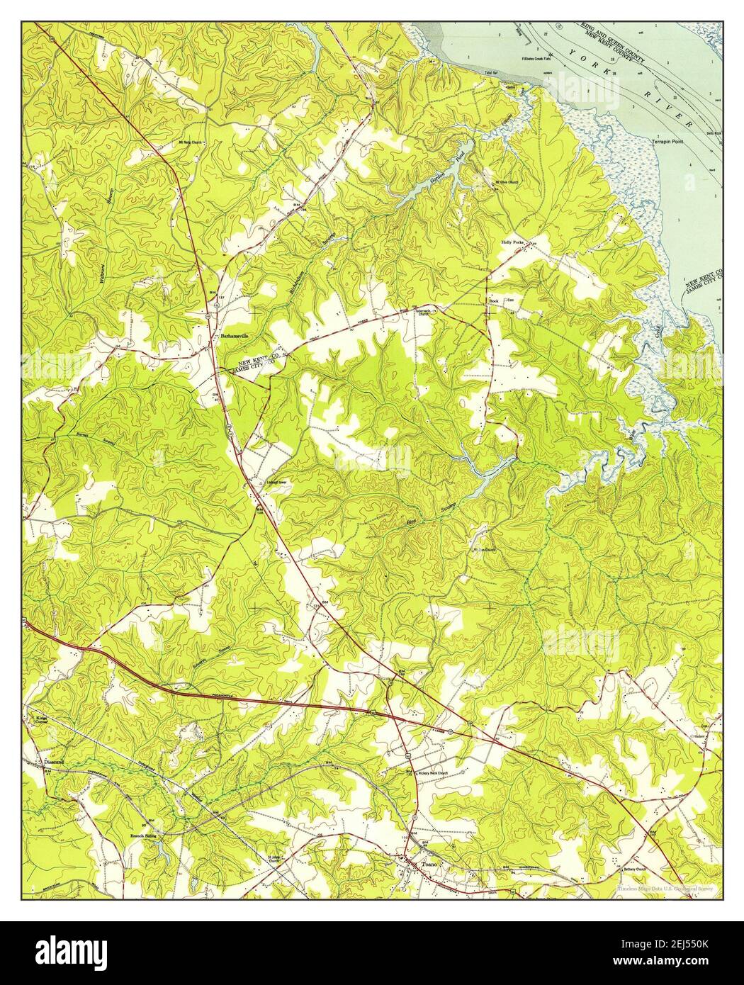 Toano, Virginia, map 1953, 1:24000, United States of America by ...