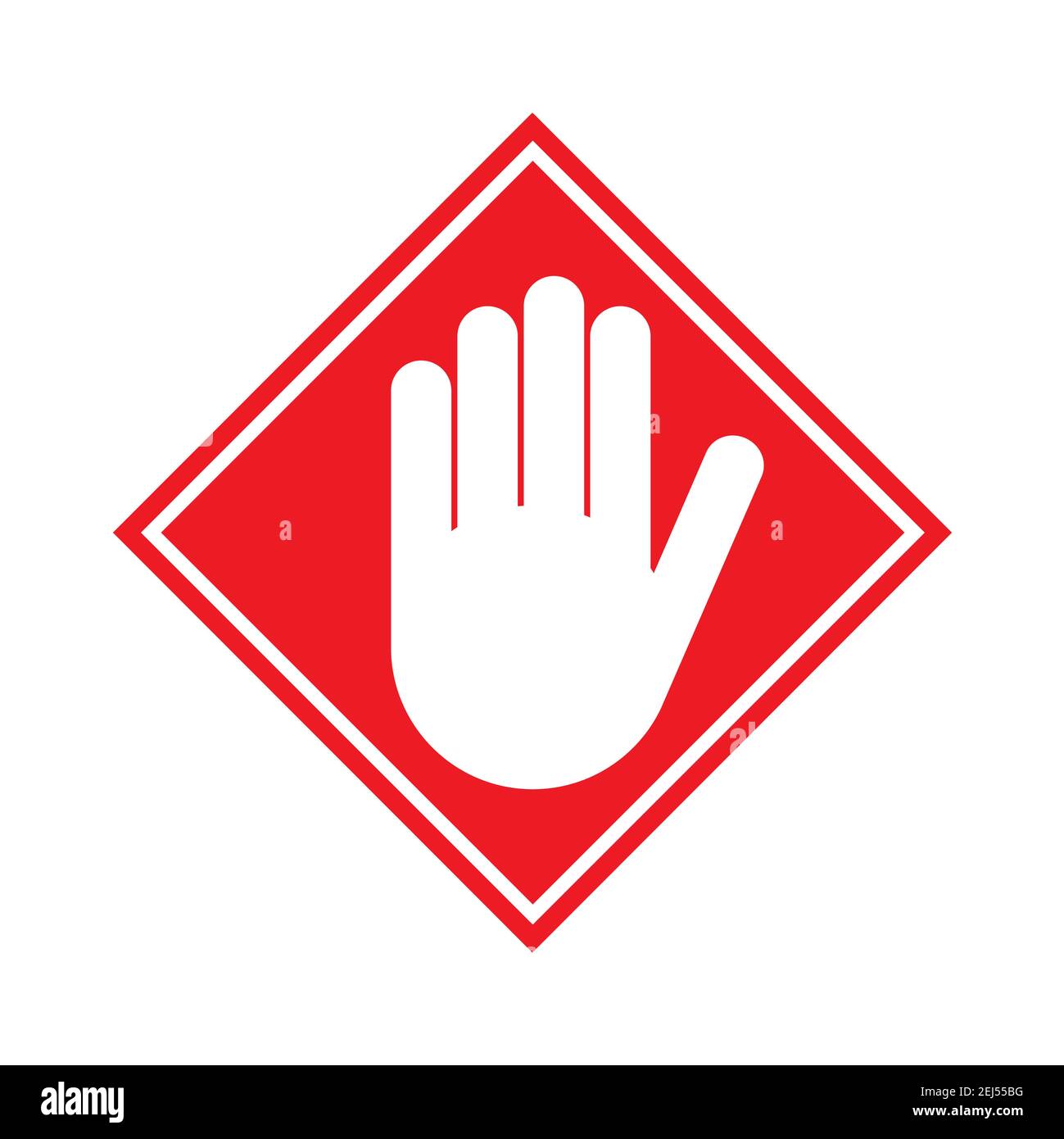 Stop icon with alert hand, warning covid symbol, no - danger isolated ...