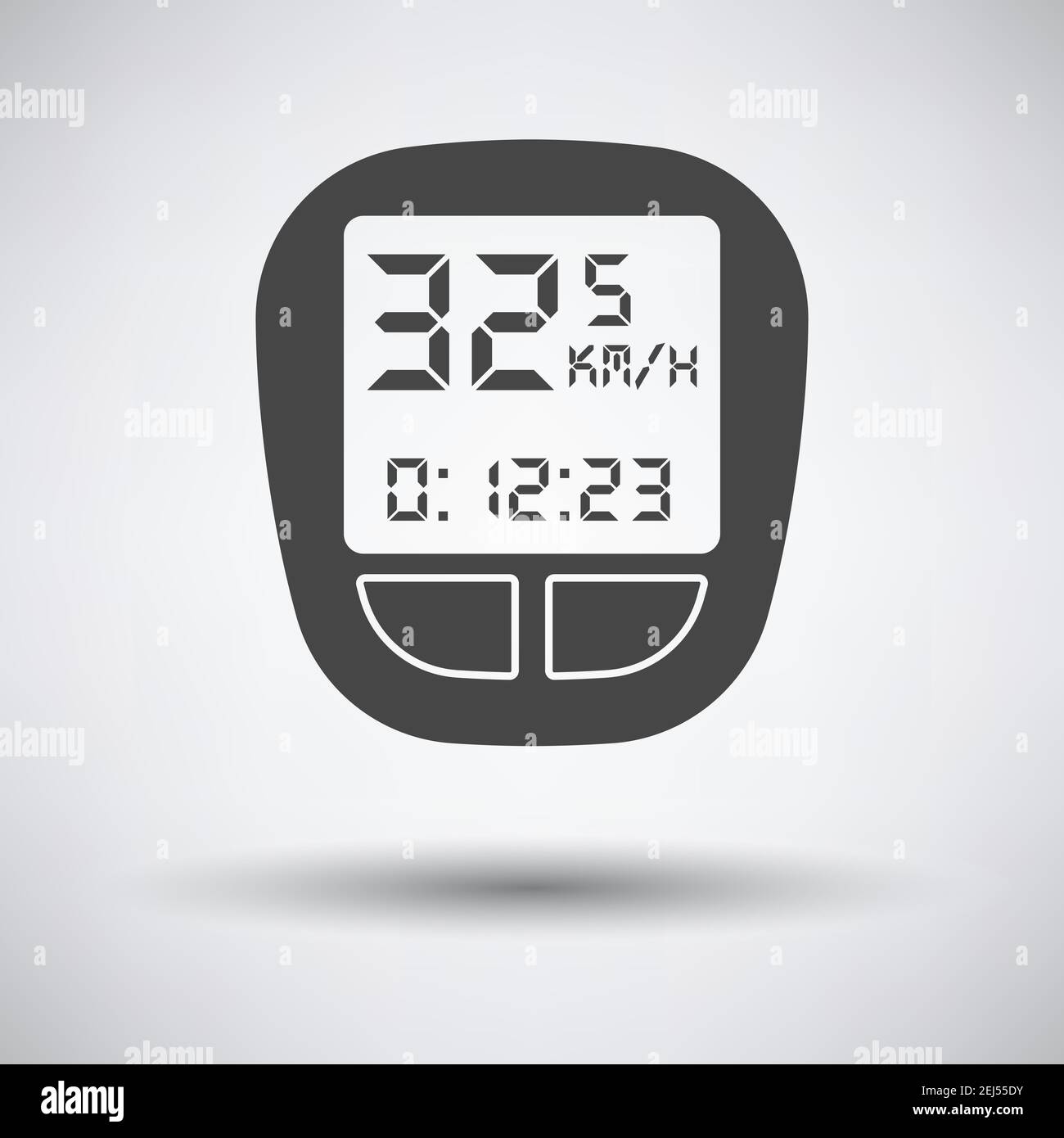 Bike Computer Icon. Dark Gray on Gray Background With Round Shadow ...