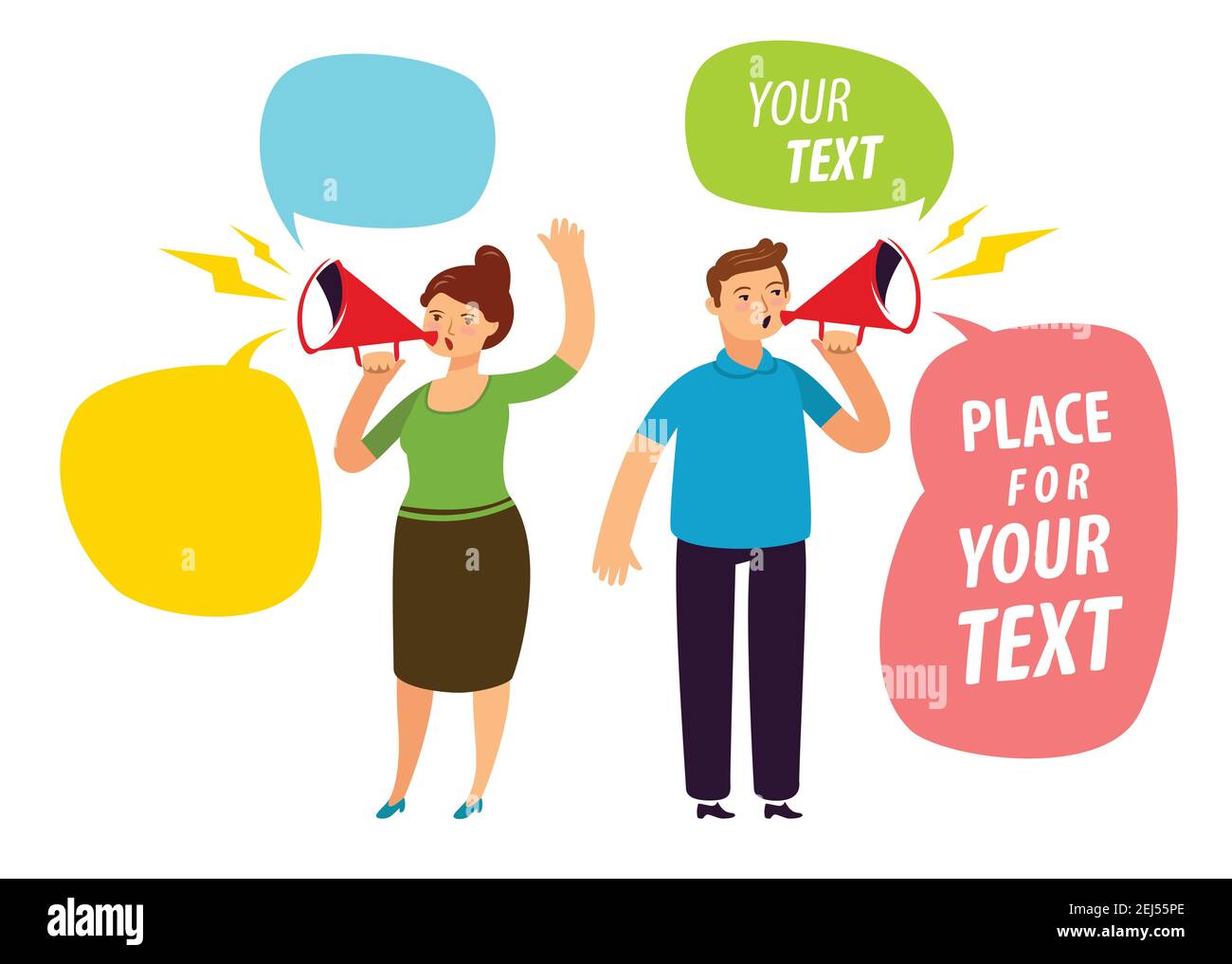 Cartoon woman shouting speech Cut Out Stock Images & Pictures - Alamy