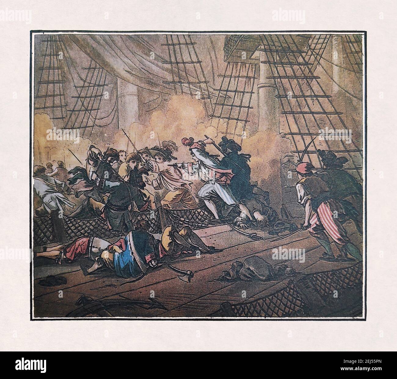 Old century illustration of Jean Bart (the famous French naval ...