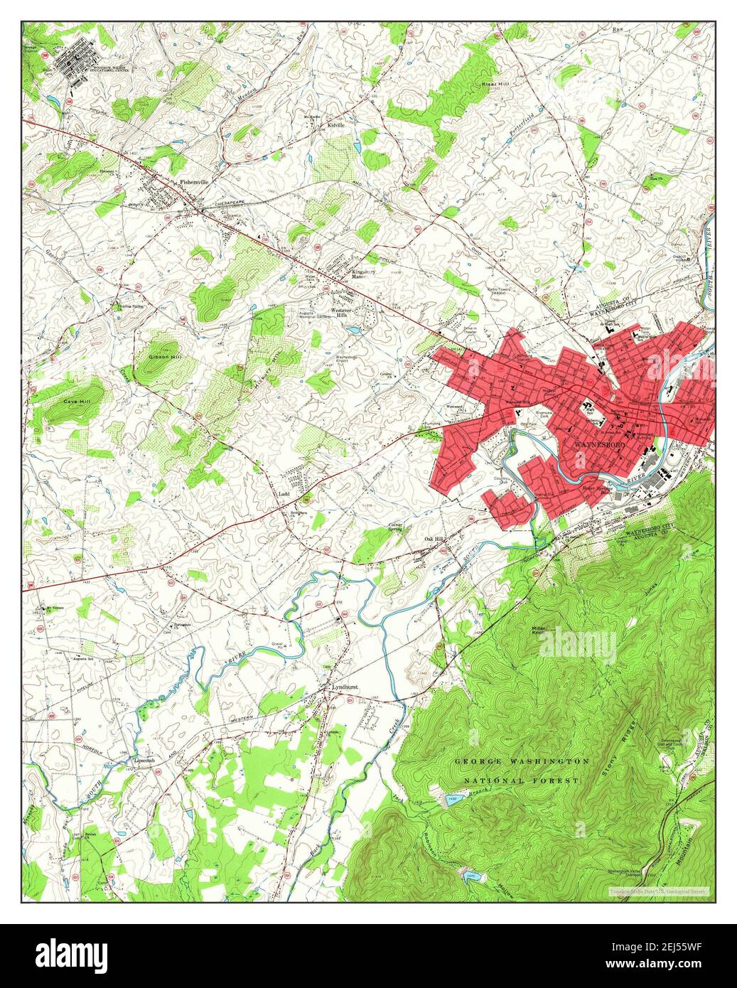 Waynesboro West, Virginia, map 1964, 1:24000, United States of America ...