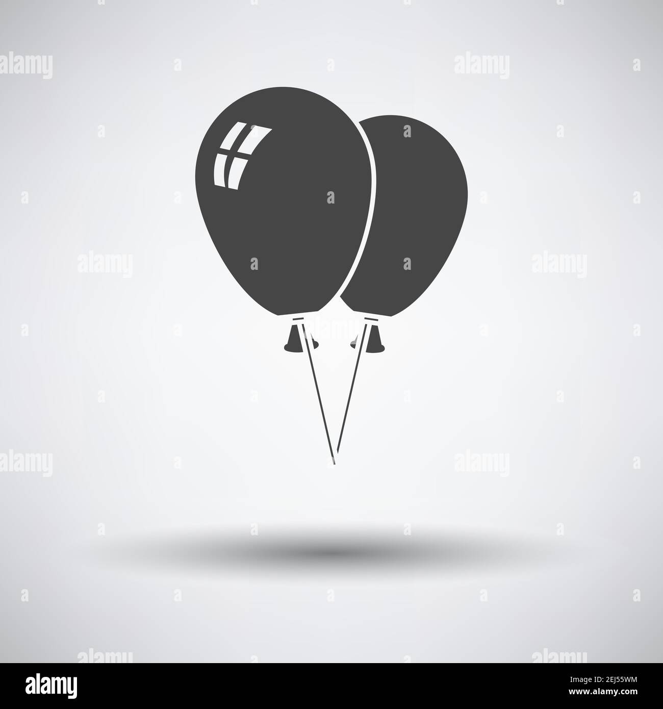 Two Balloons Icon. Dark Gray on Gray Background With Round Shadow ...