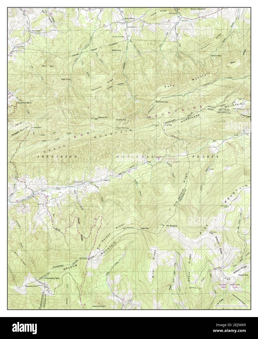Whitetop Mountain, Virginia, map 2000, 1:24000, United States of ...