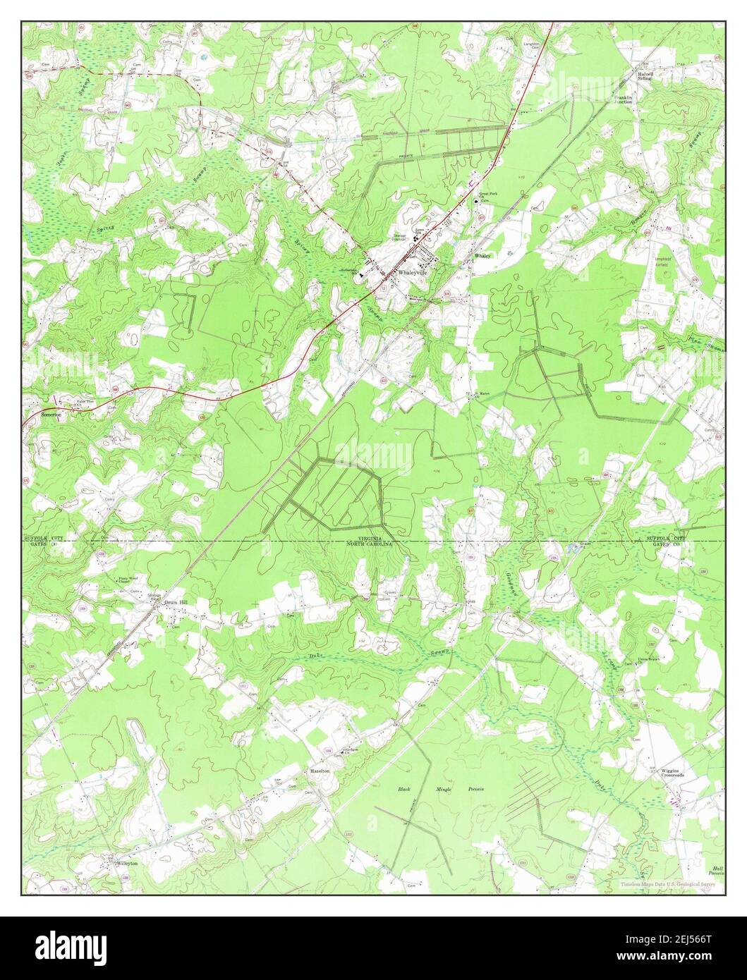Whaleyville, Virginia, map 1967, 1:24000, United States of America by ...