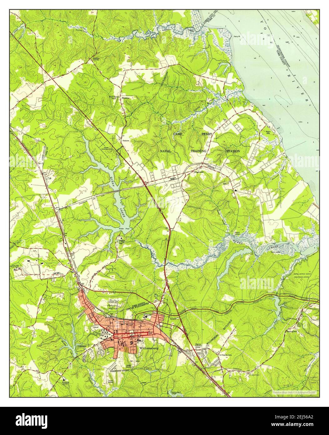 Williamsburg, Virginia, map 1952, 1:24000, United States of America by ...