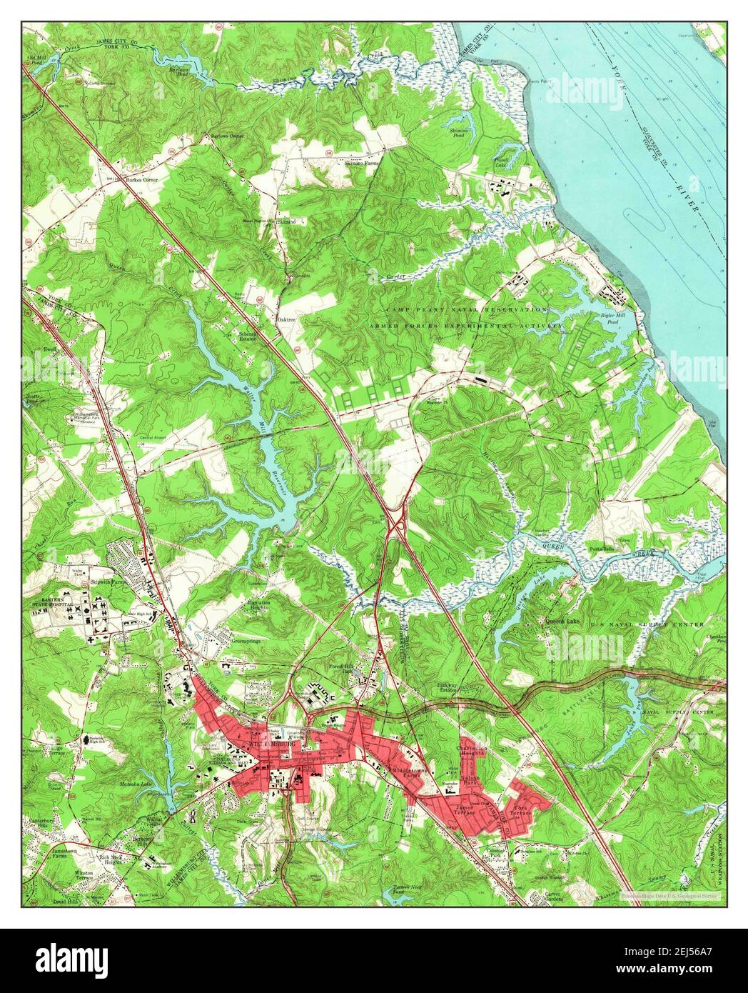 Williamsburg virginia map hi-res stock photography and images - Alamy