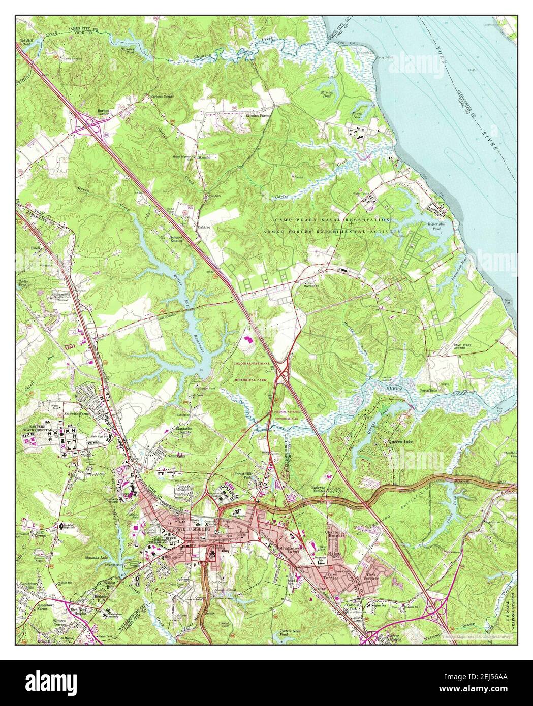 Williamsburg, Virginia, map 1965, 1:24000, United States of America by ...