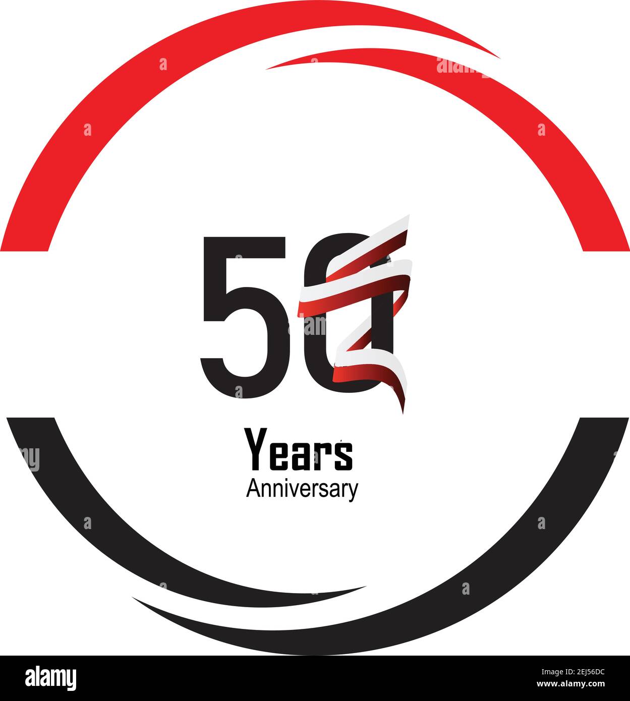 50 years anniversary logotype with single line white black color for ...