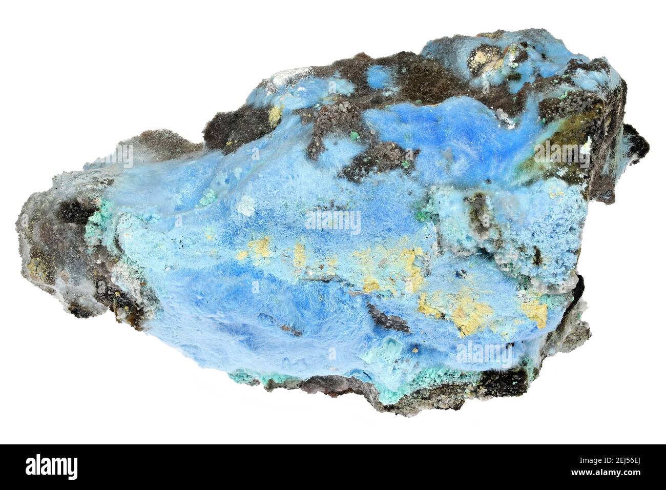 cyanotrichite from Guizhou, China isolated on white background Stock ...