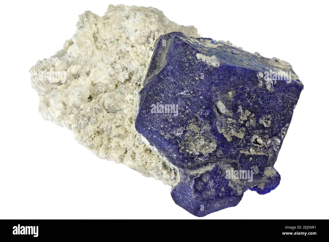 lazurite from Badakhshan province, Afghanistan isolated on white ...
