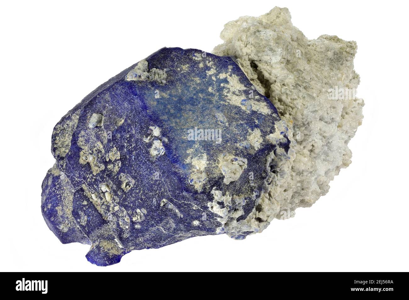 lazurite from Badakhshan province, Afghanistan isolated on white ...