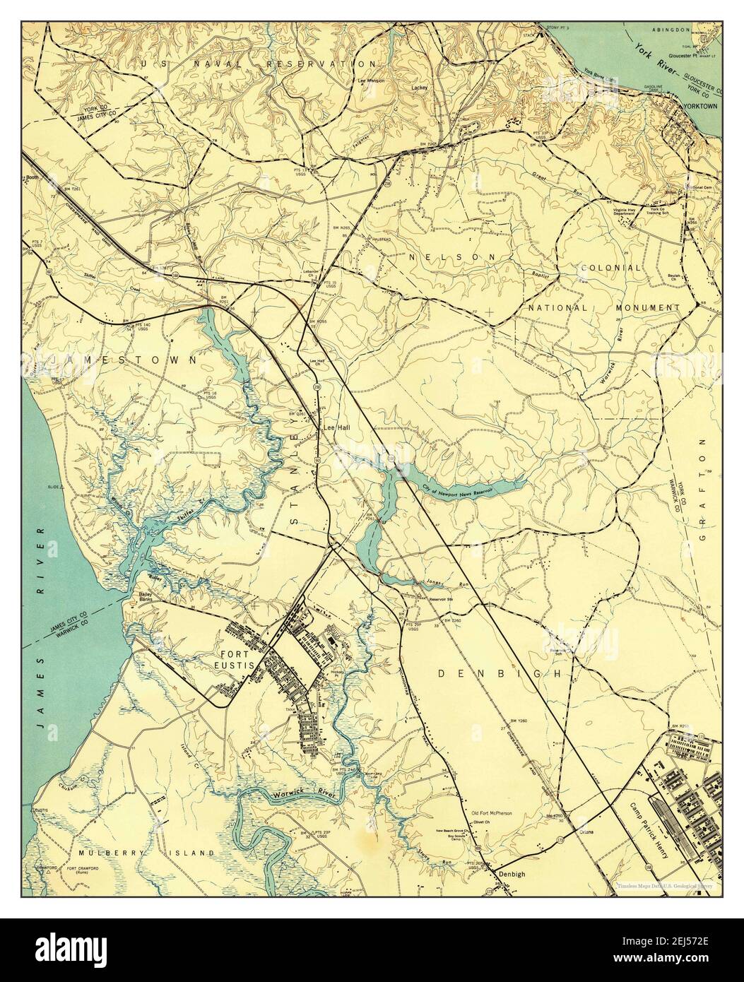 Yorktown, Virginia, map 1944, 1:24000, United States of America by ...