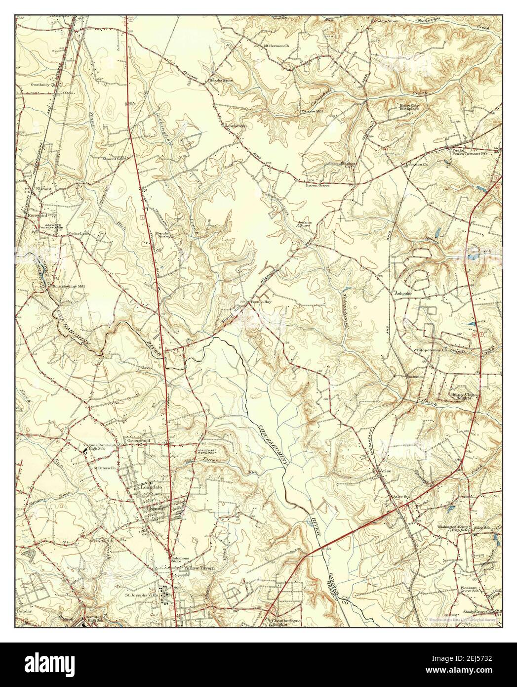 Yellow Tavern, Virginia, map 1951, 1:24000, United States of America by ...