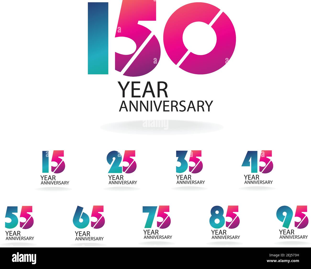 set year anniversary invitation, greeting card, poster template ...