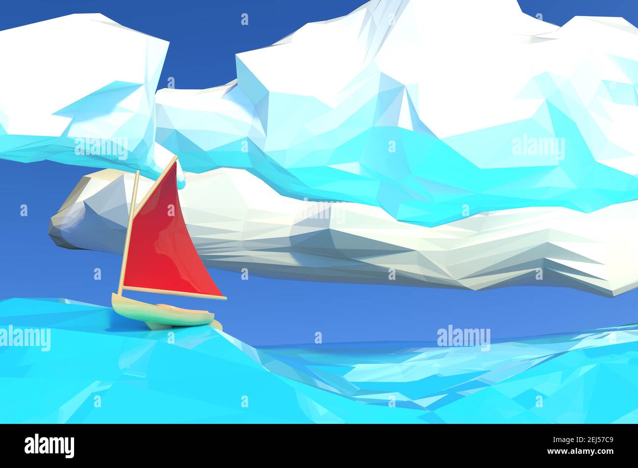 Sailboat 3d render hi-res stock photography and images - Alamy