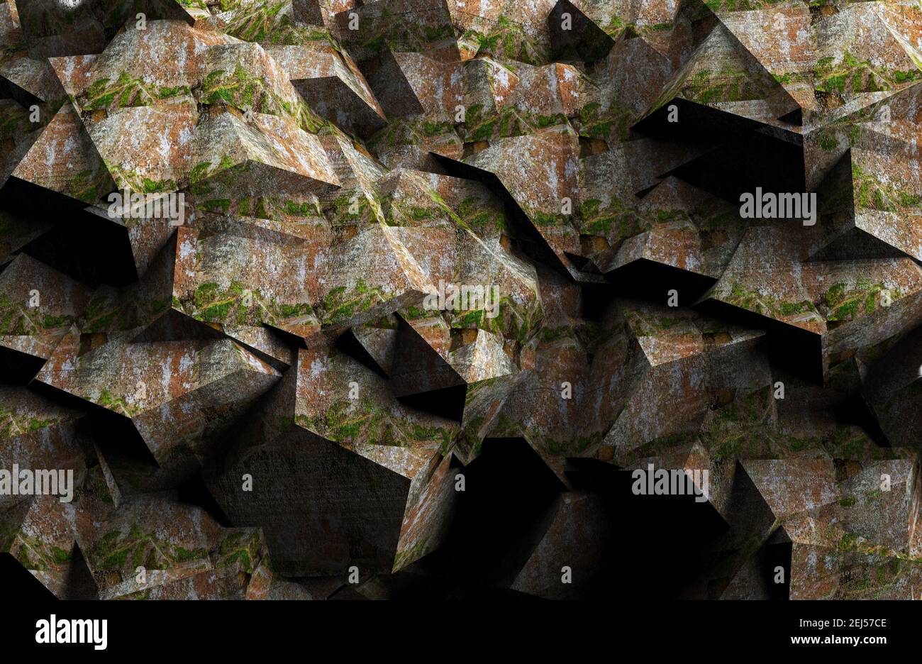 3d render illustration of lowpoly stone textured wall Stock Photo - Alamy