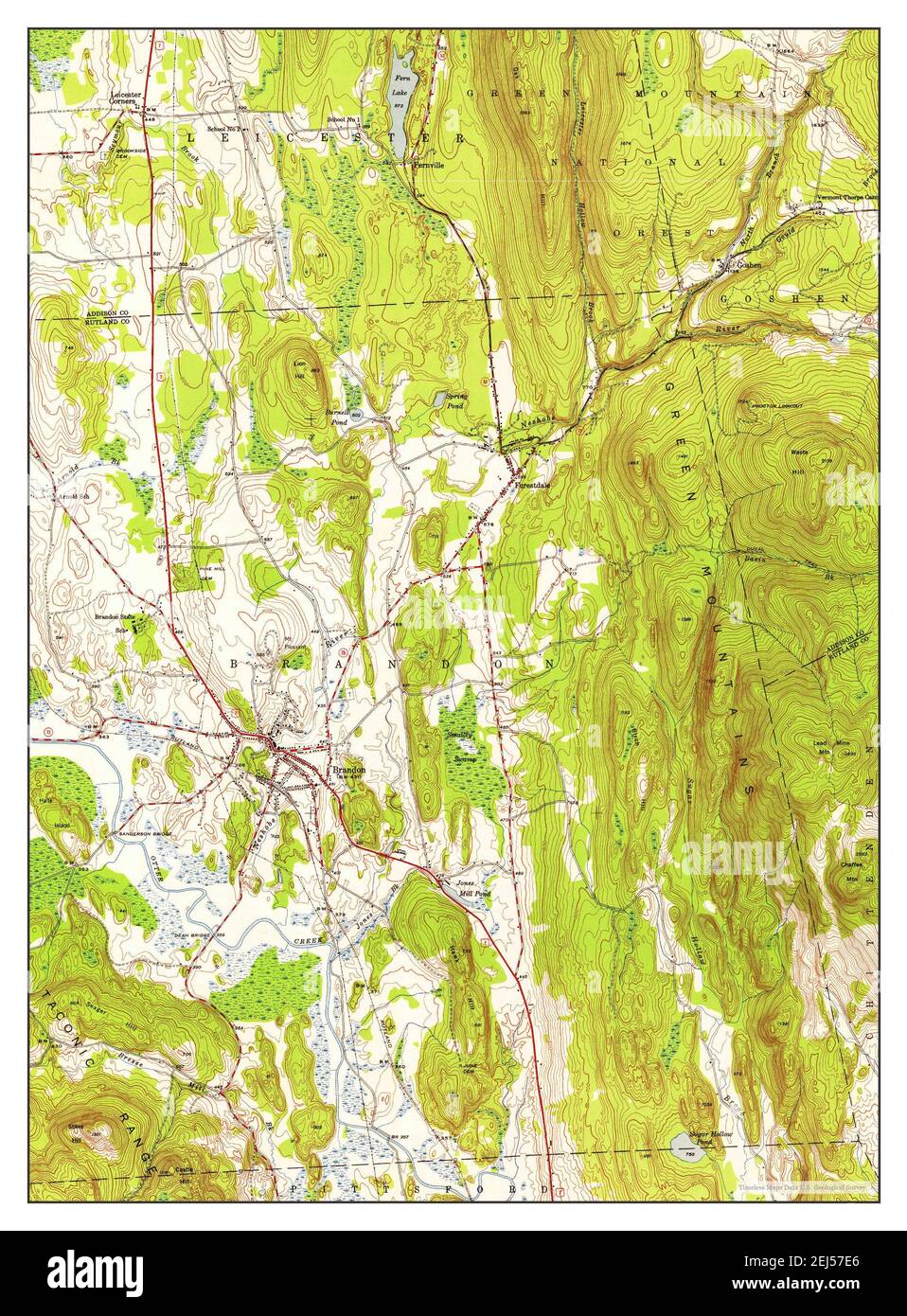 Brandon, Vermont, map 1946, 1:24000, United States of America by ...