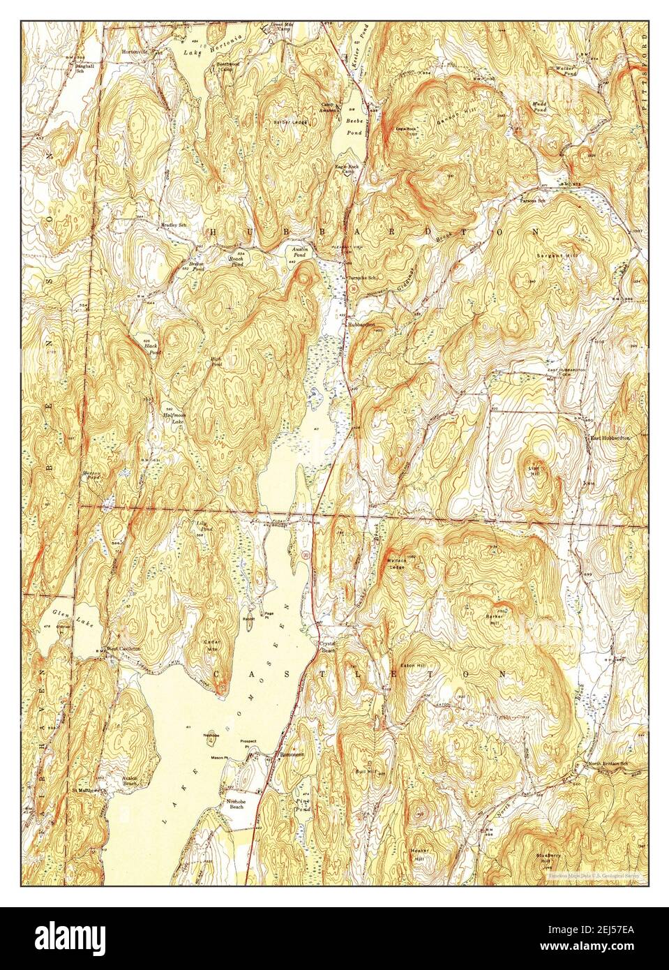 Bomoseen, Vermont, map 1944, 1:31680, United States of America by ...