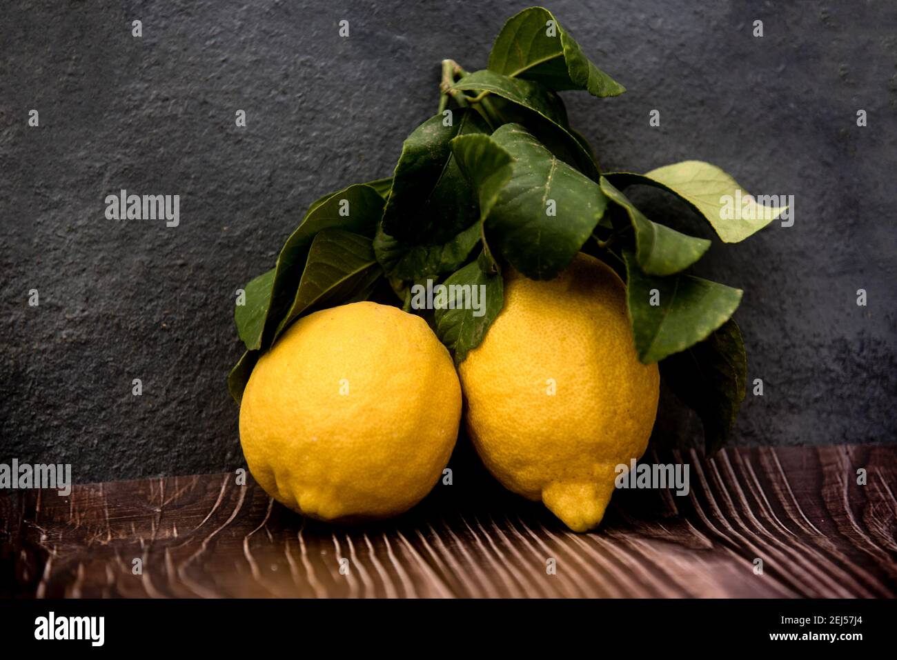 two organic yellow lemons without chemical treatments Stock Photo - Alamy