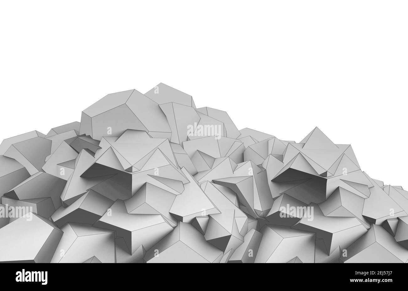 3d render illustration of lowpoly geometrical shape hill Stock Photo ...