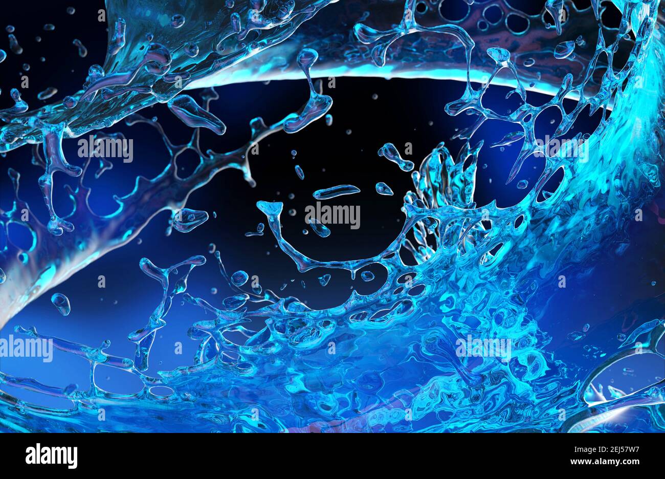 3d render illustration of water splash drops texture background Stock ...