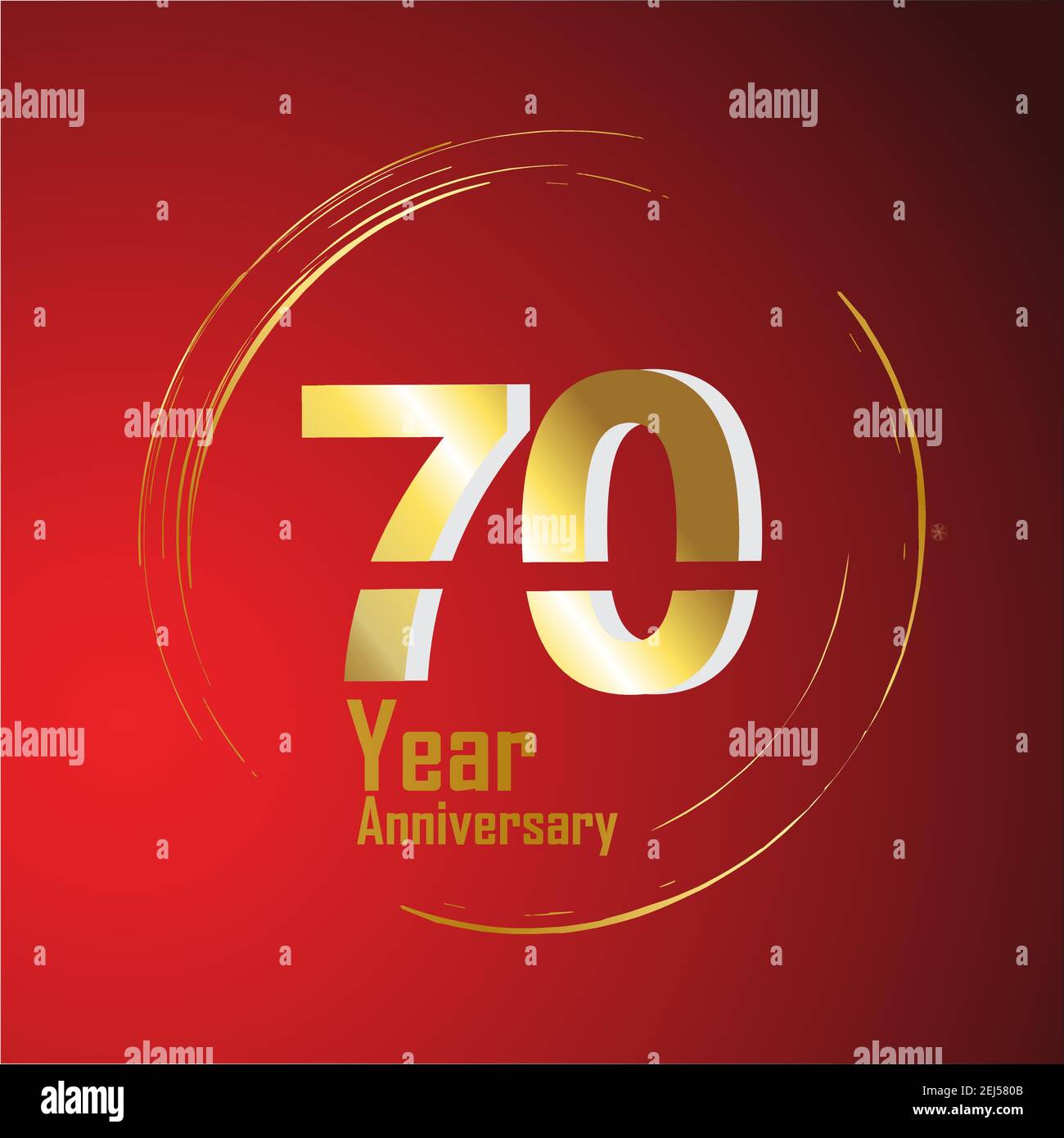 70 anniversary logotype style with handwriting golden color for ...