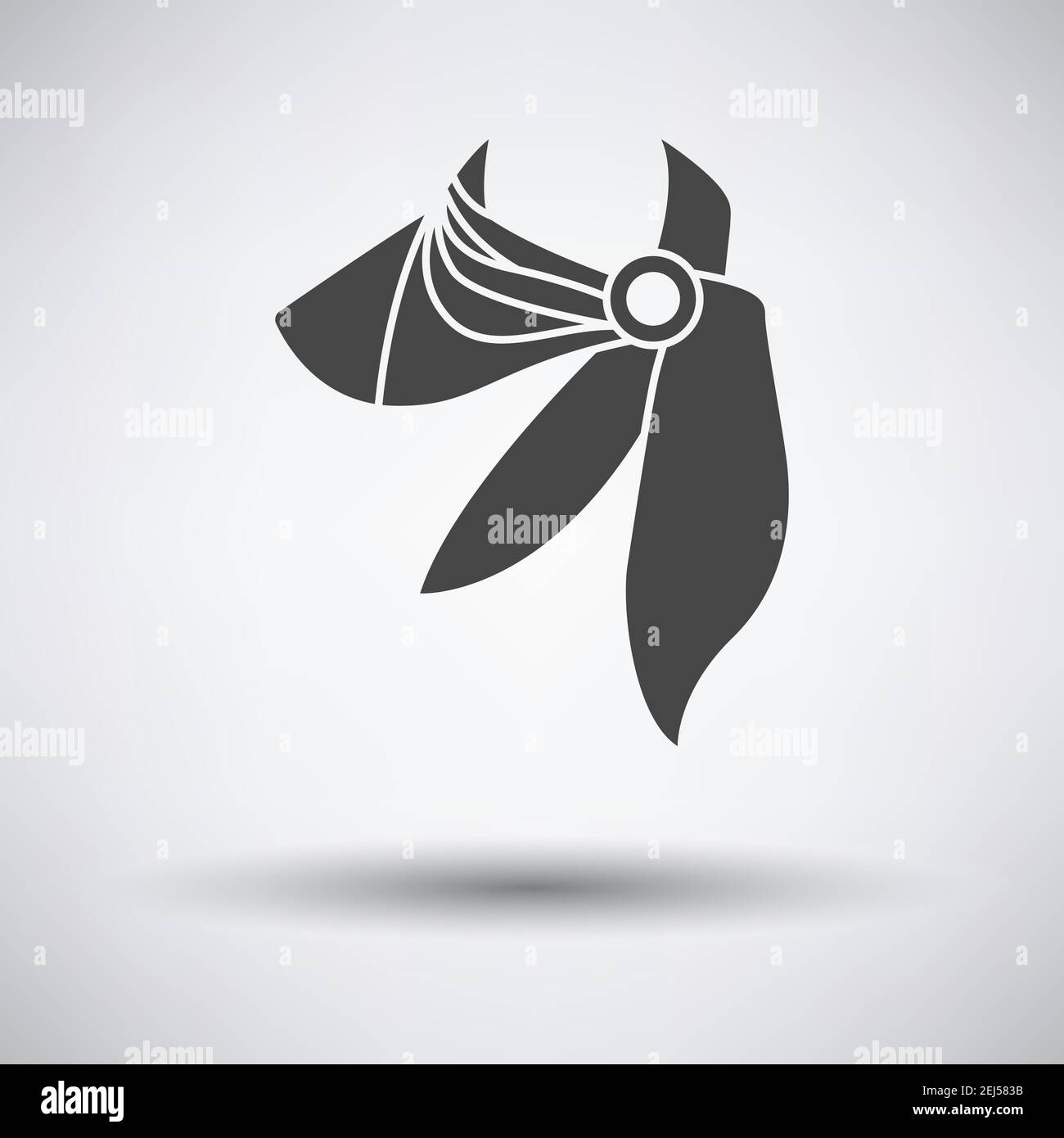 Business Woman Neck Scarf Icon. Dark Gray on Gray Background With Round ...