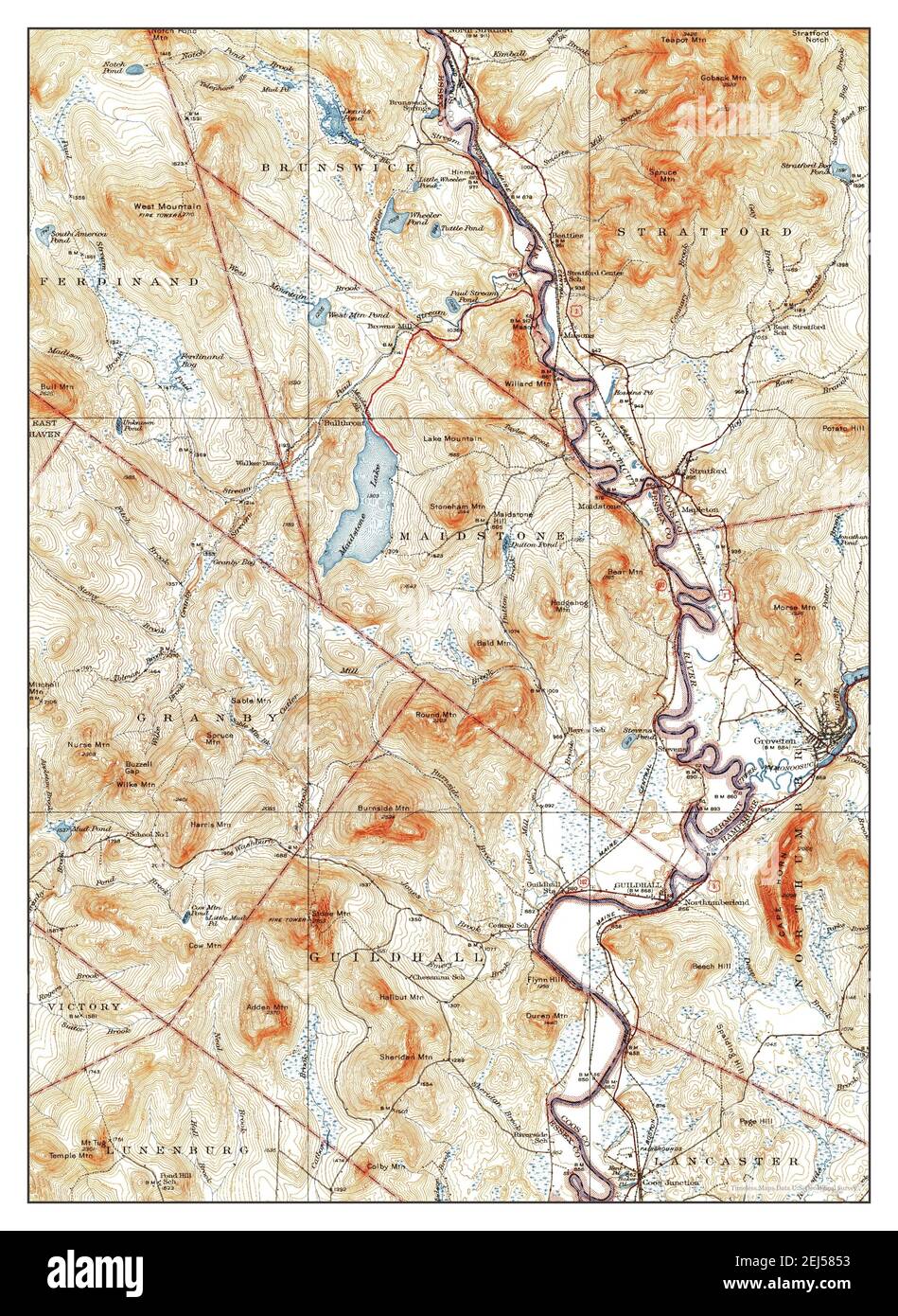 Guildhall, Vermont, map 1937, 1:62500, United States of America by ...