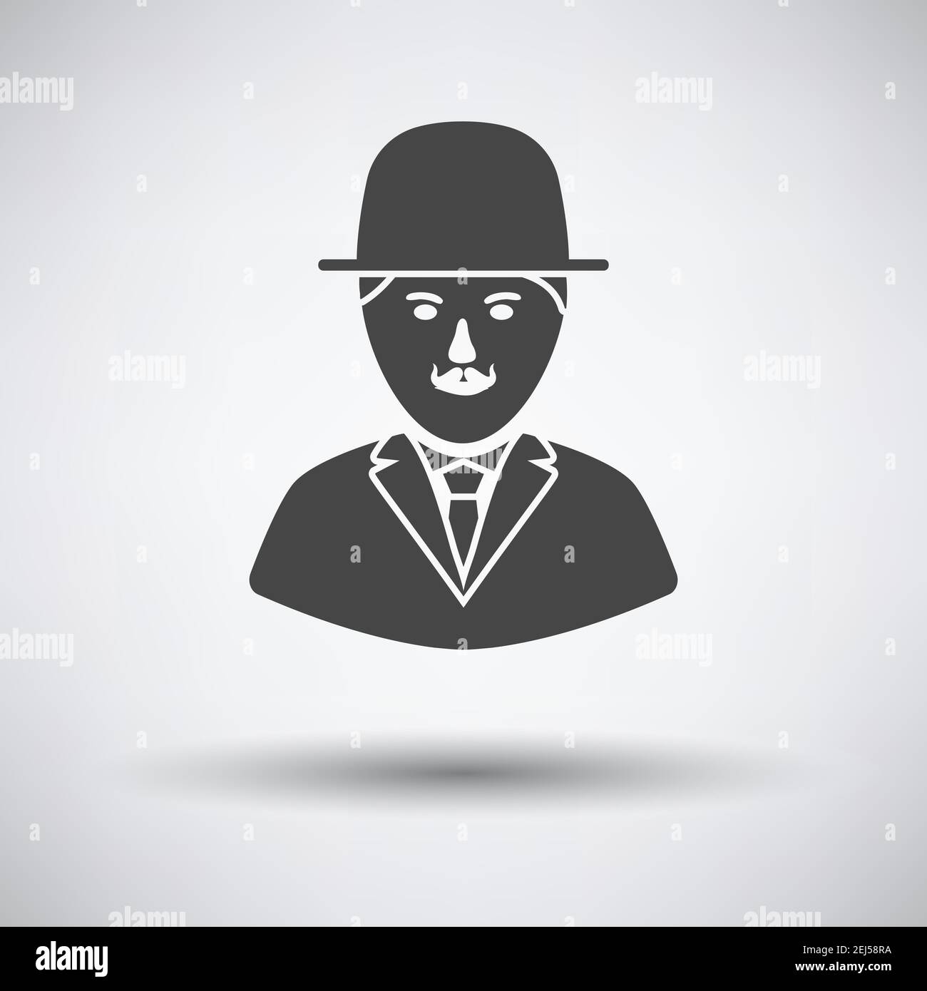 Detective Icon. Dark Gray on Gray Background With Round Shadow. Vector ...