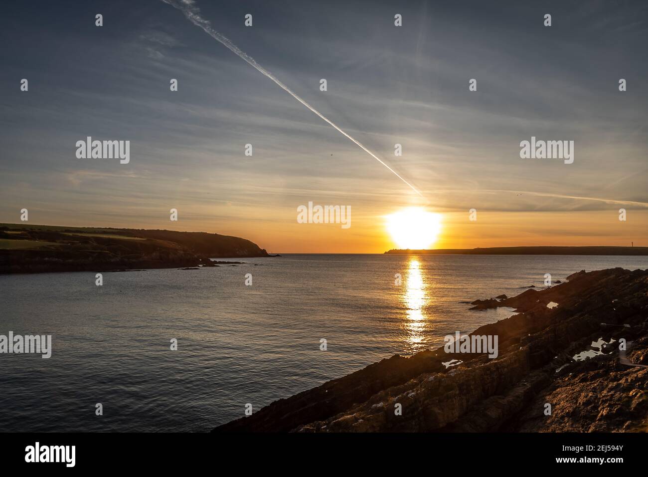 Sunset over Angle beach, Pembrokeshire, Wales Stock Photo - Alamy