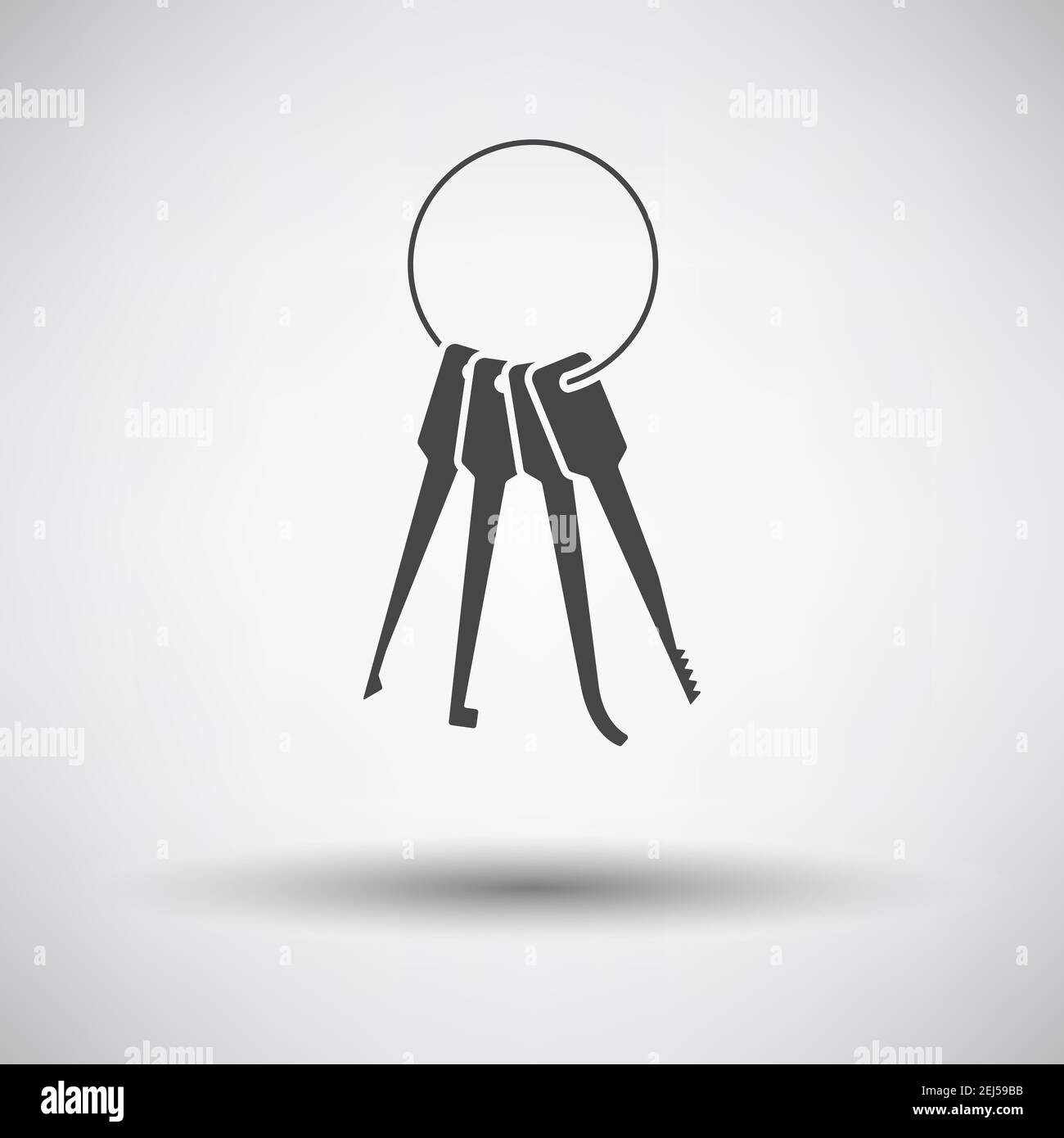 Lockpick Icon. Dark Gray on Gray Background With Round Shadow. Vector ...