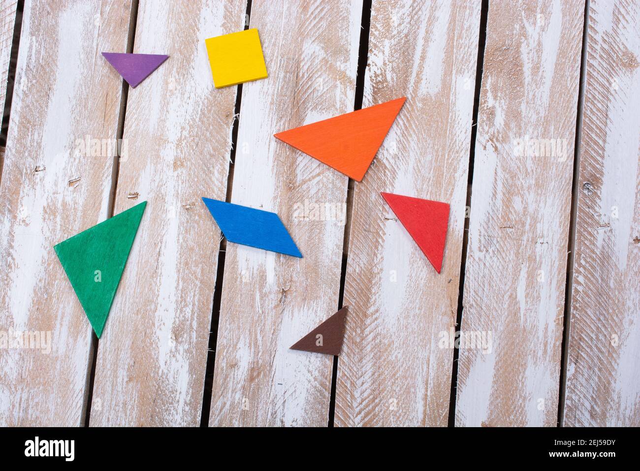 Concept of creative logical thinking. Different colorful wooden blocks ...