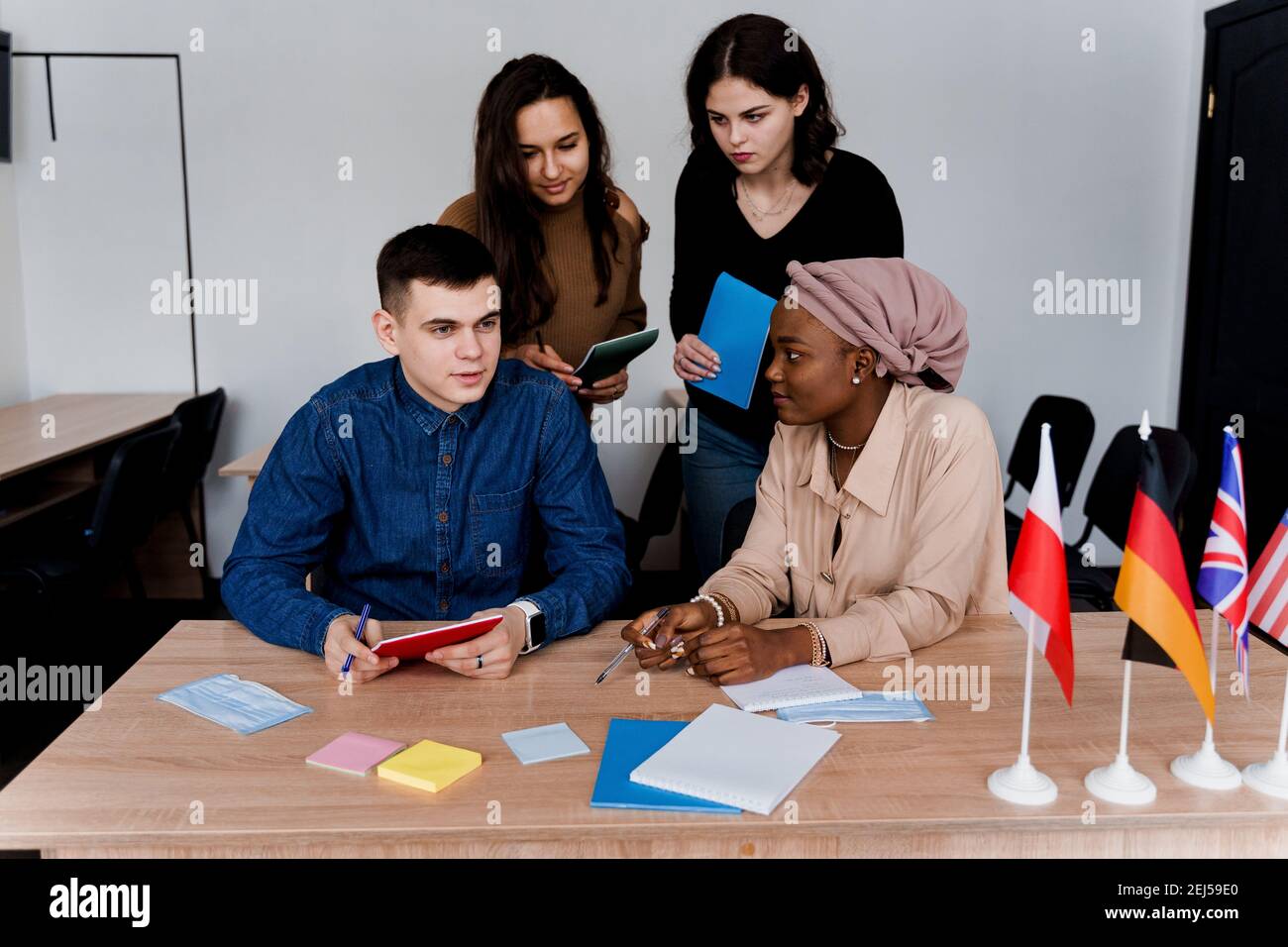 English class study with students from diffent countries: Poland ...