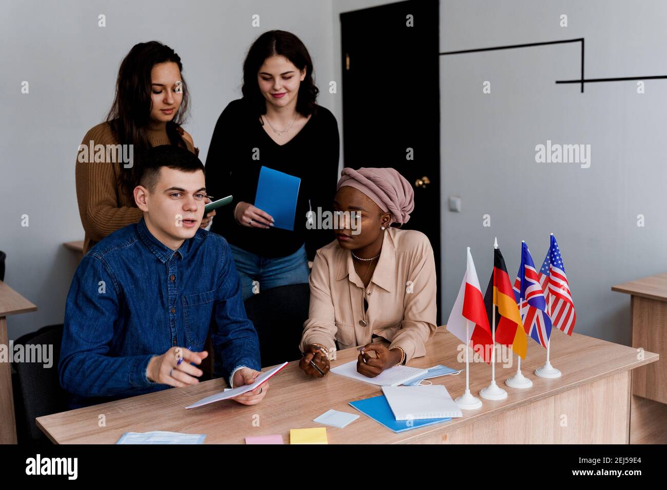English class study with students from diffent countries: Poland ...