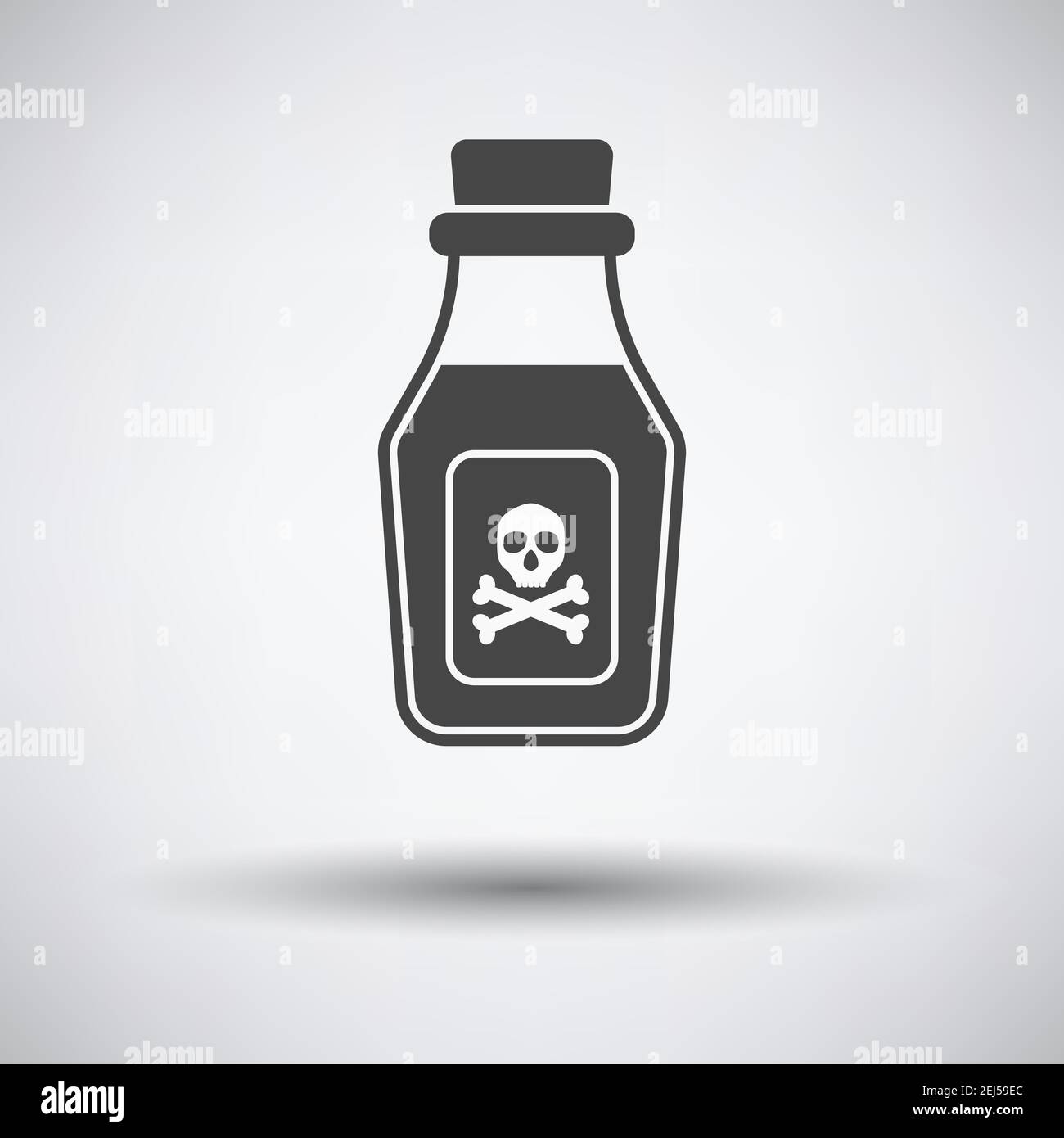 Poison Bottle Icon. Dark Gray on Gray Background With Round Shadow ...