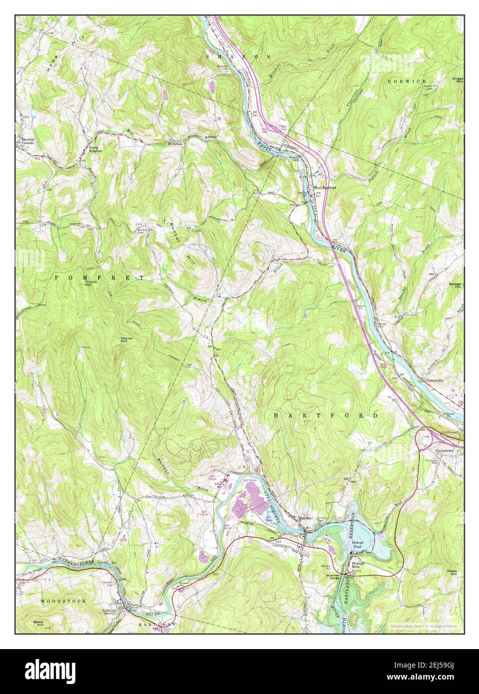 Quechee, Vermont, map 1959, 1:24000, United States of America by ...