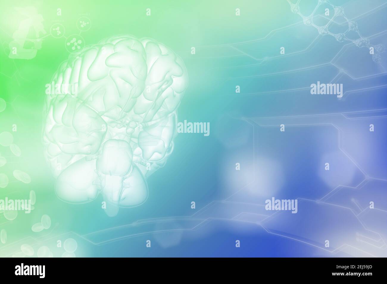 Human brain, brain work concept - highly detailed electronic background ...