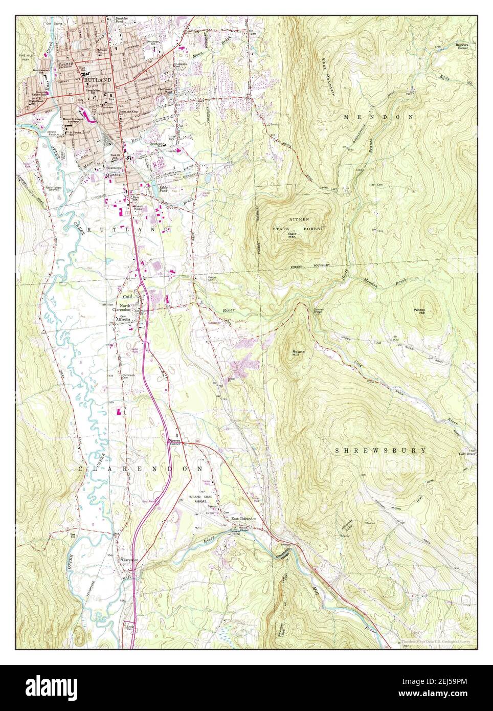 Rutland, Vermont, map 1961, 1:24000, United States of America by ...