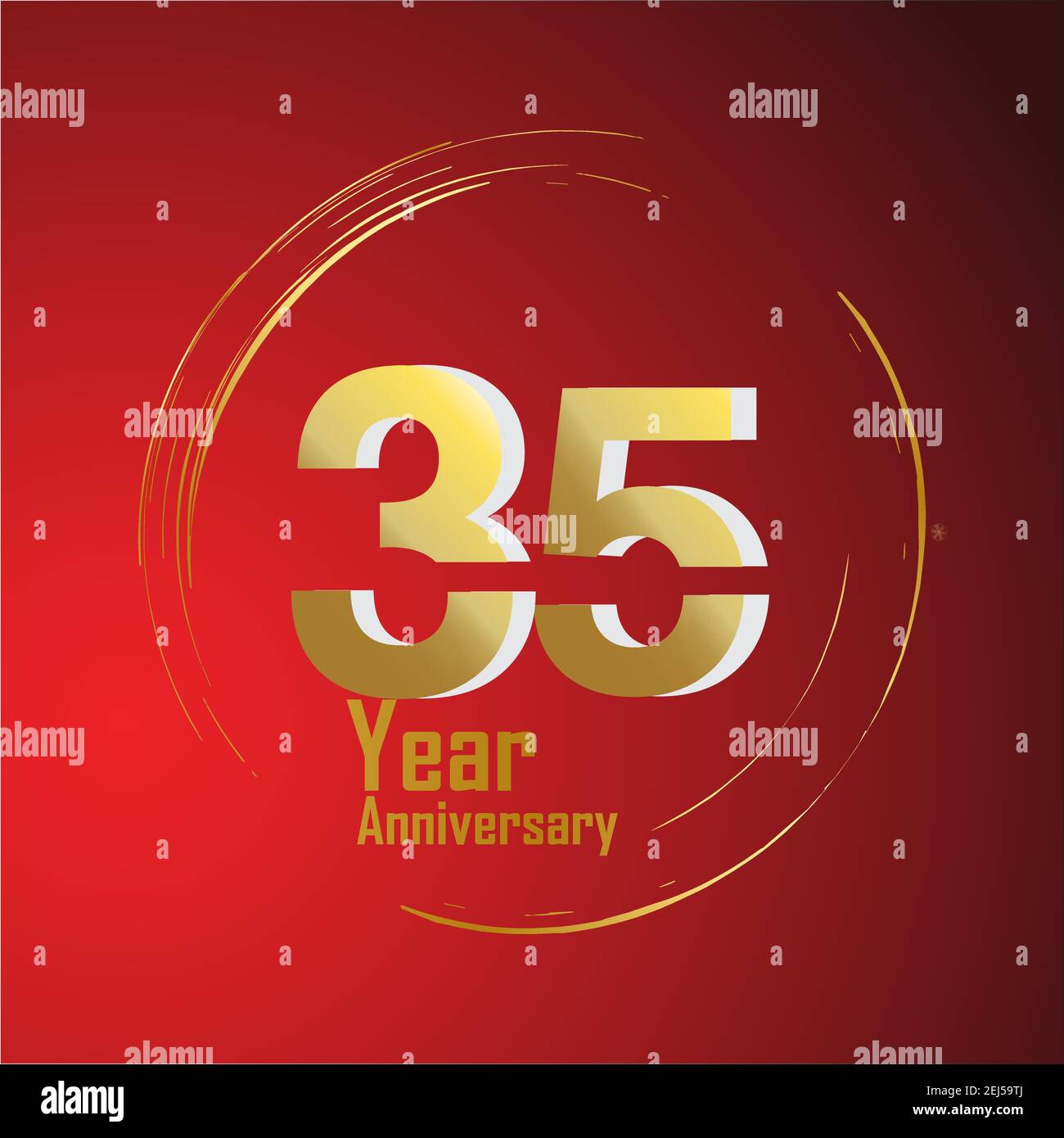 35 anniversary logotype style with handwriting golden color for ...