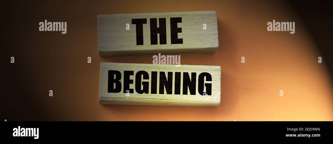 The beginning words on wooden blocks. Business Startup concept Stock ...
