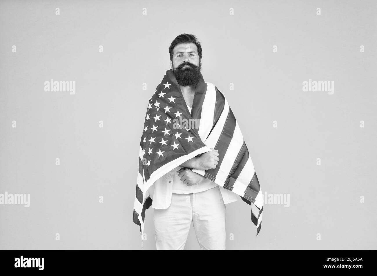 Cultural identity. American man celebrate Independence day. July 4th ...