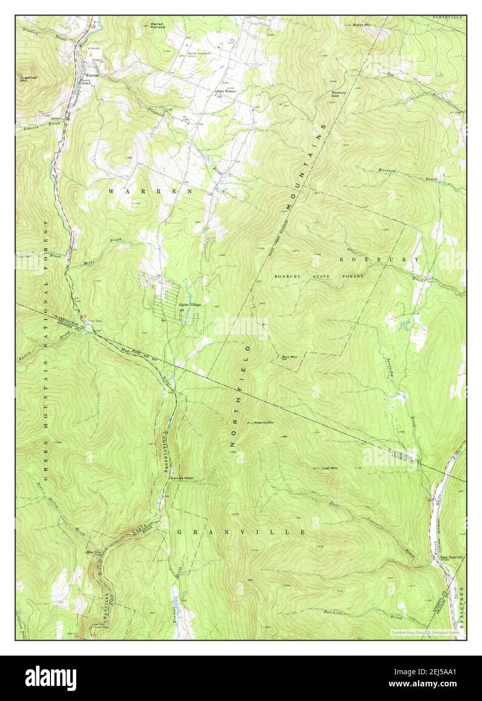 Warren, Vermont, map 1970, 1:24000, United States of America by ...