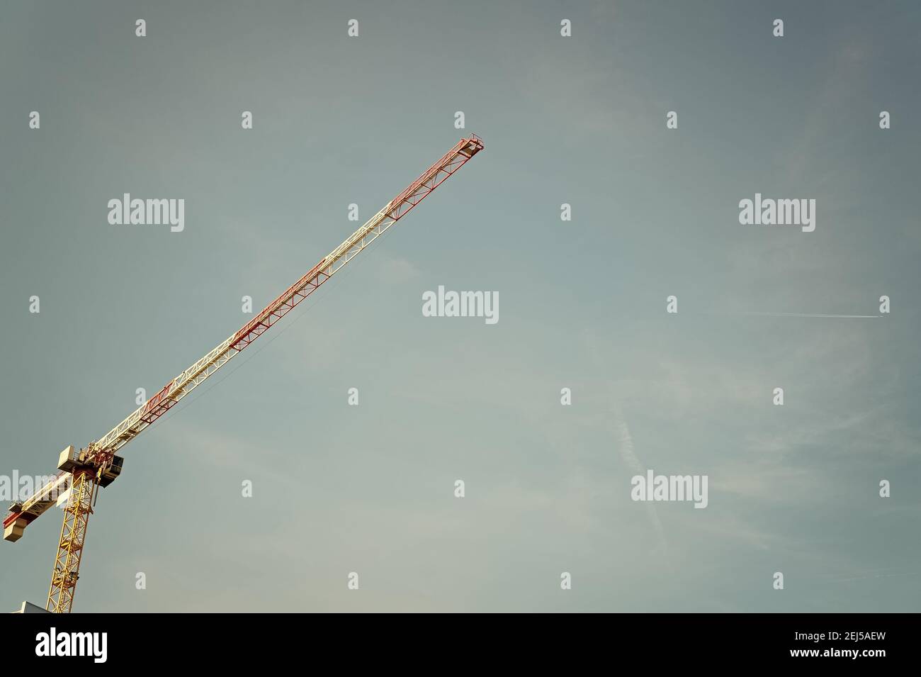 Building future together. Construction crane sky copy space ...