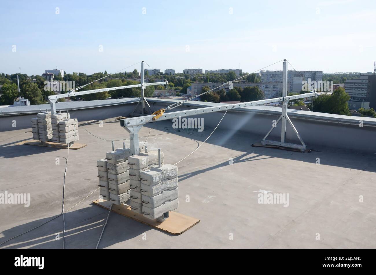 Counter weight or weight balance concrete blocks or bricks as part of ...