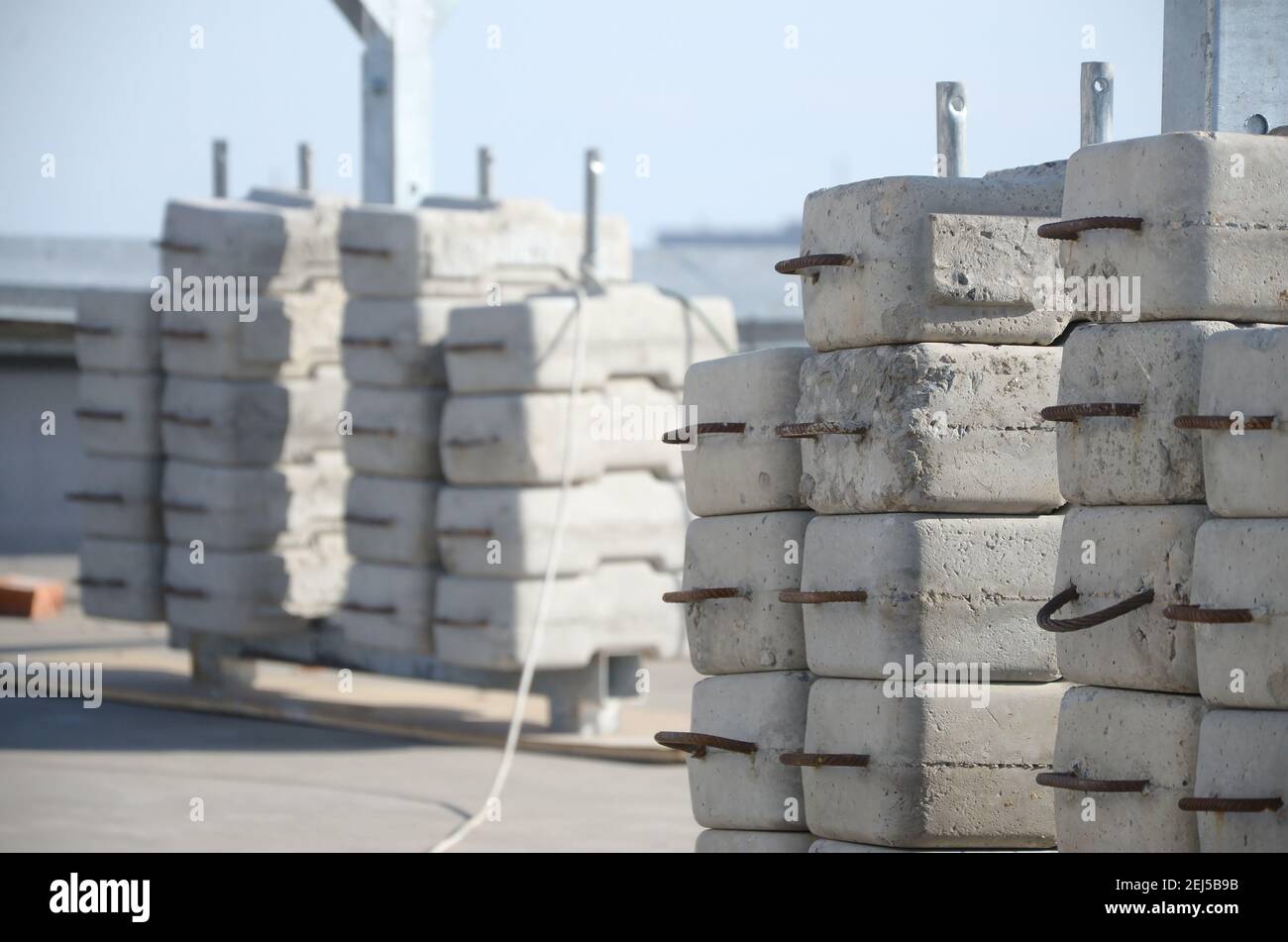 Counter weight or weight balance concrete blocks or bricks as part of ...