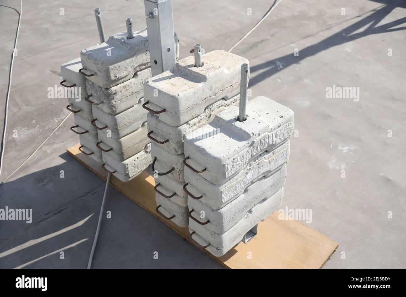 Counter weight or weight balance concrete blocks or bricks as part of ...