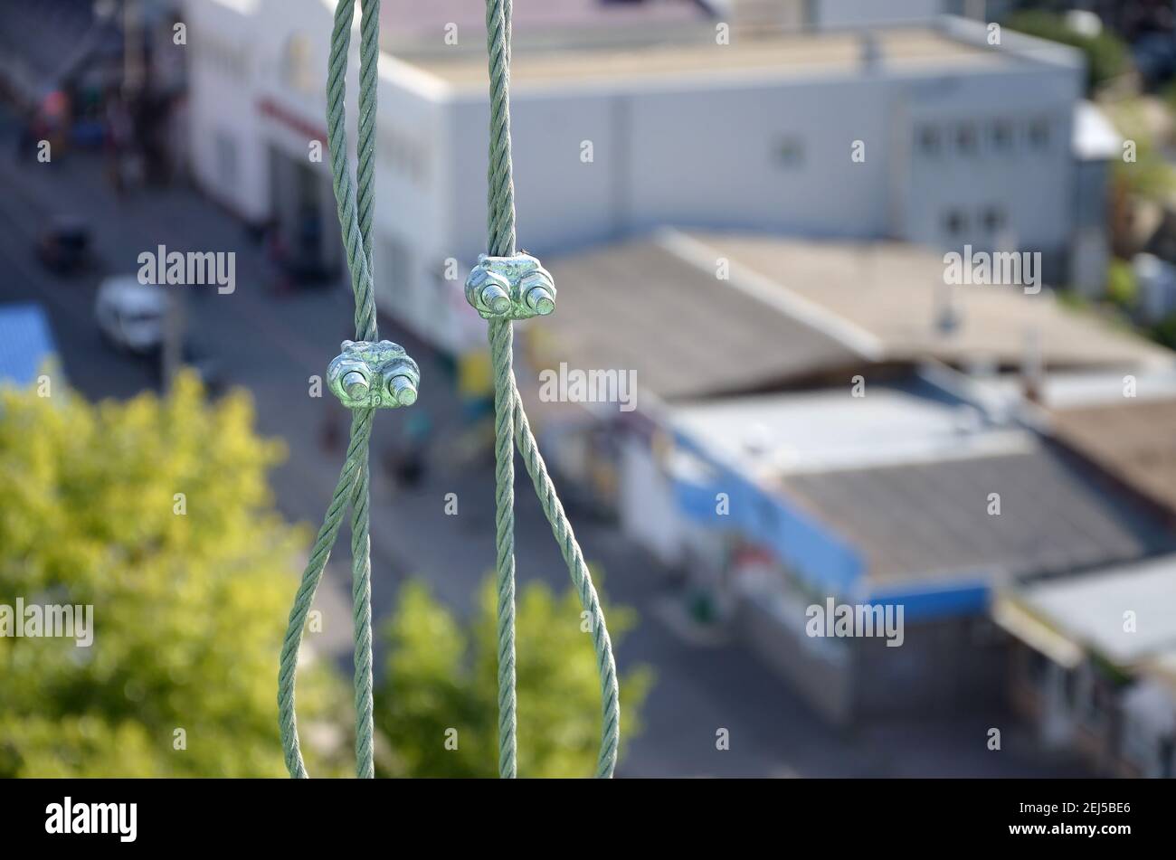 Rope lockers in of suspended wire rope platform for facade works on ...